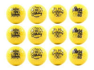 New Novelty Happy 50th Birthday Yellow Mix of Golf Balls – The Golf ...